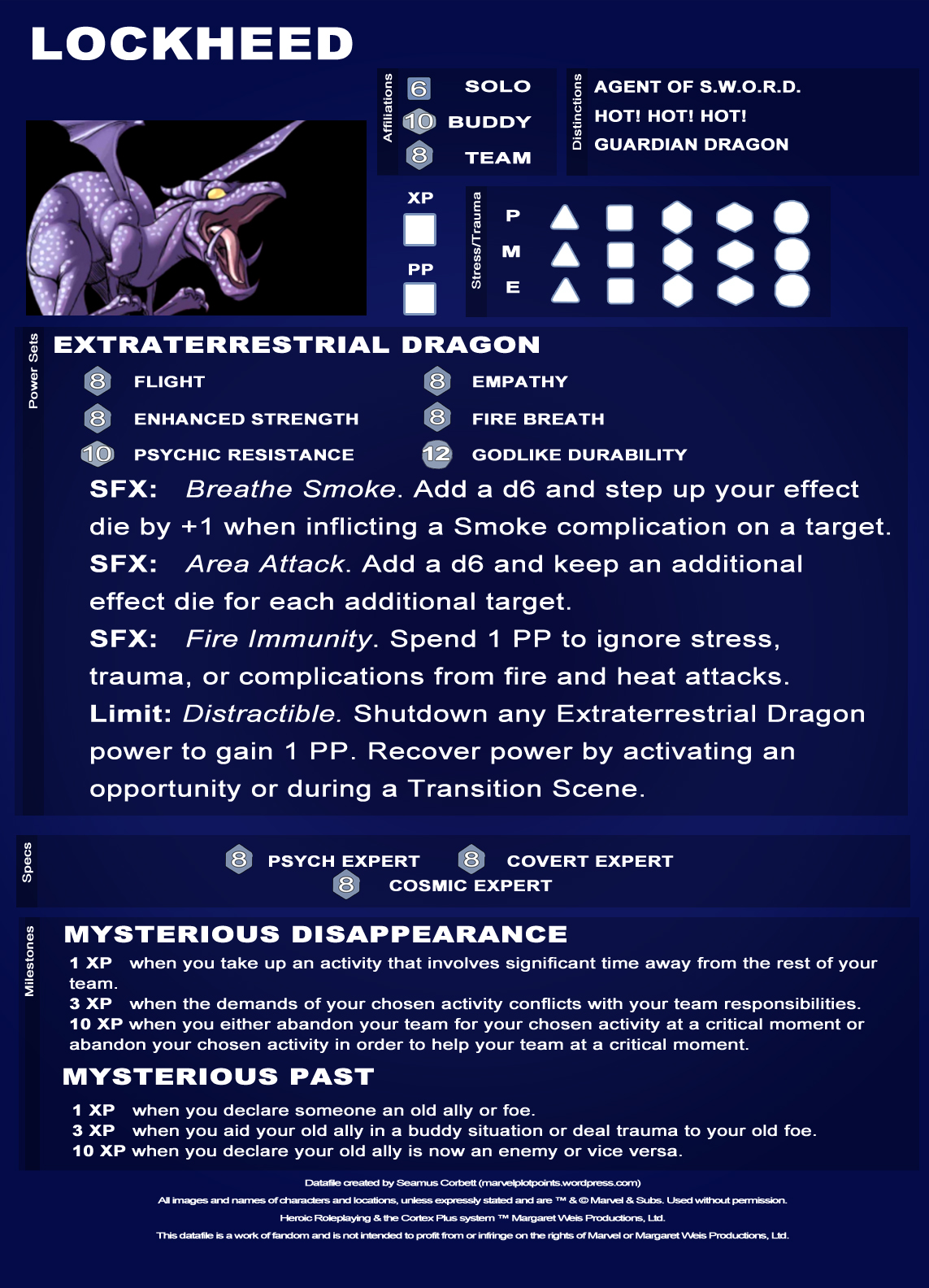 Hero Datafiles: Lockheed and Redwing | Marvel Plot Points