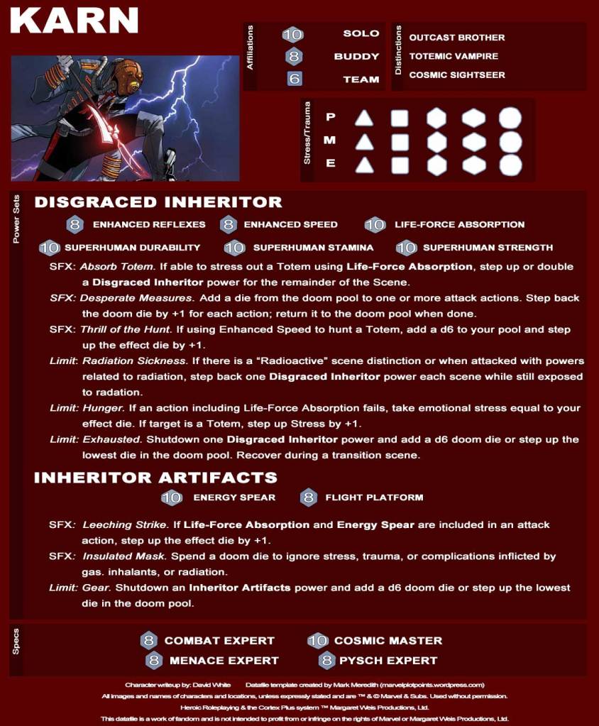 Watcher Datafiles: Karn, Disgraced Inheritor | Marvel Plot Points