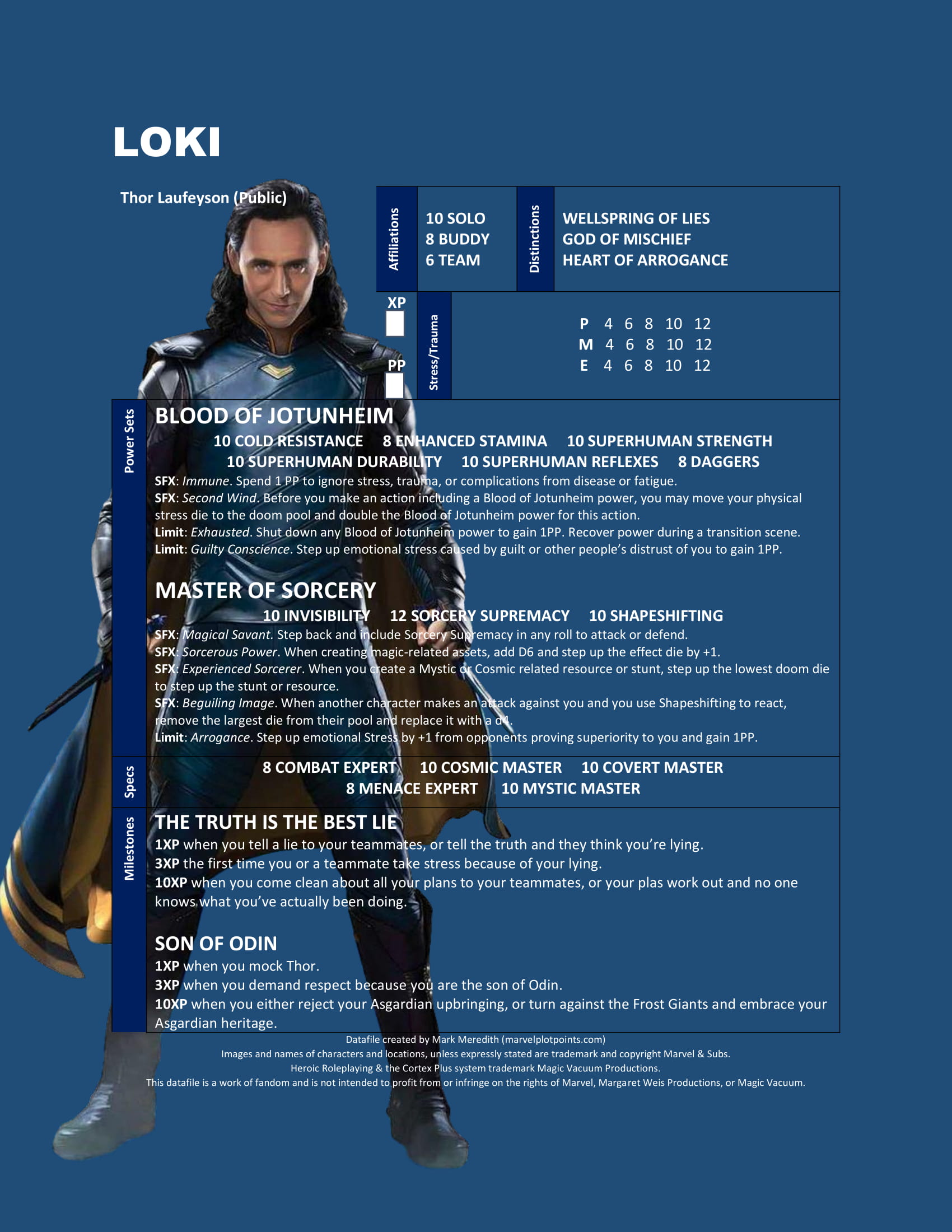 Hero/Watcher Datafile: Loki (MCU) | Marvel Plot Points