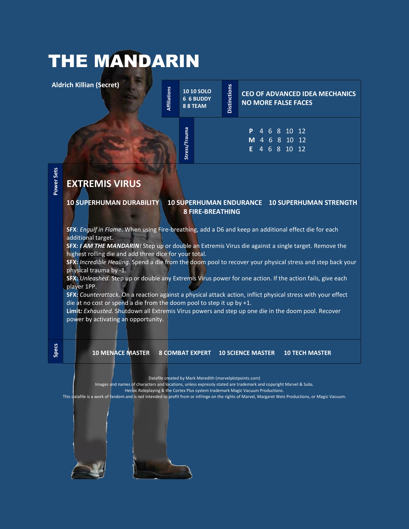 Watcher Datafile: The Mandarin (MCU) | Marvel Plot Points