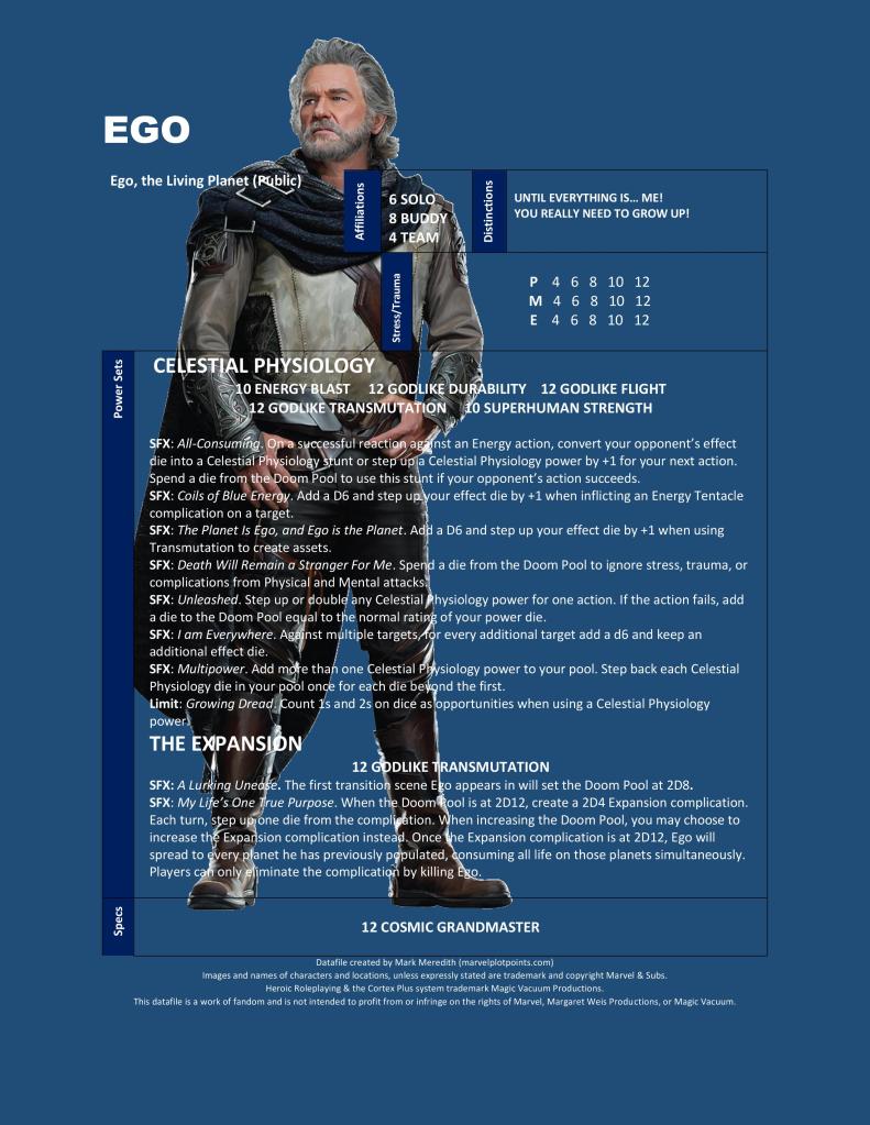 Watcher Datafile: Ego (MCU) | Marvel Plot Points